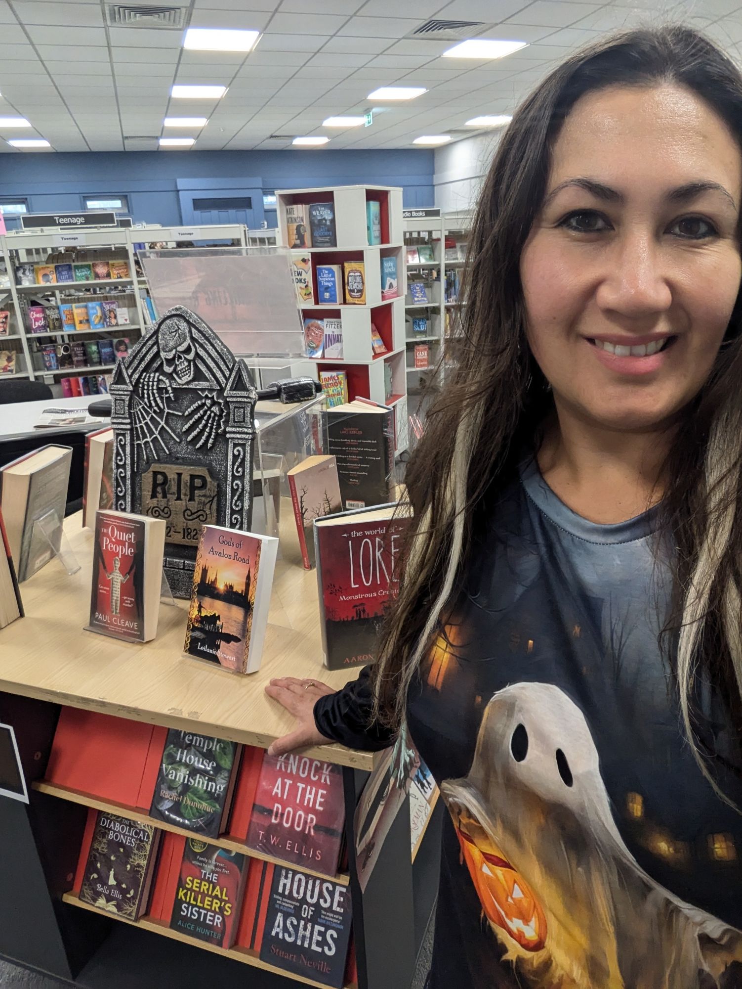 My book in Belfast Central Library’s Halloween display | Leilanie Stewart